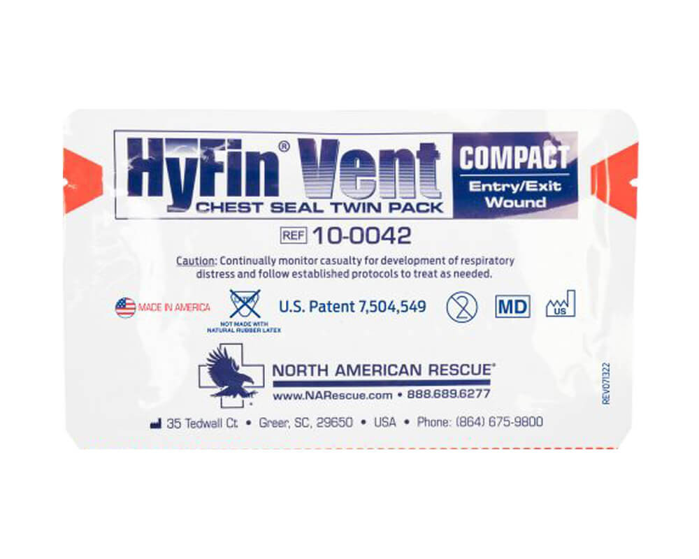 HyFin® Vent Compact Chest Seal Twin Pack for Trauma