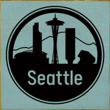 Seattle Circle Skyline |City Skyline Wood Signs | Sawdust City Wood ...
