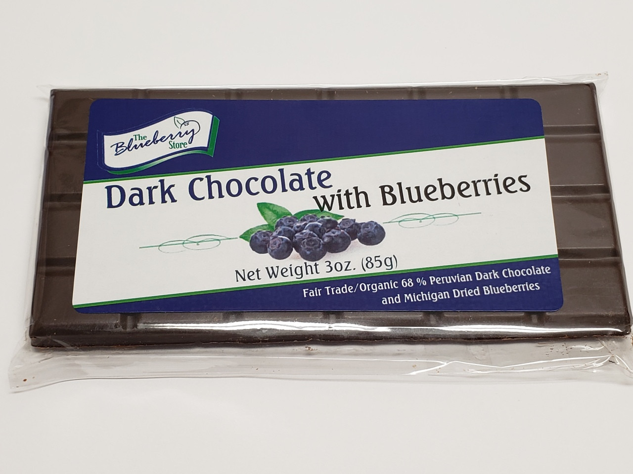 Dark Chocolate Bar with Dried Blueberries - The Blueberry Store