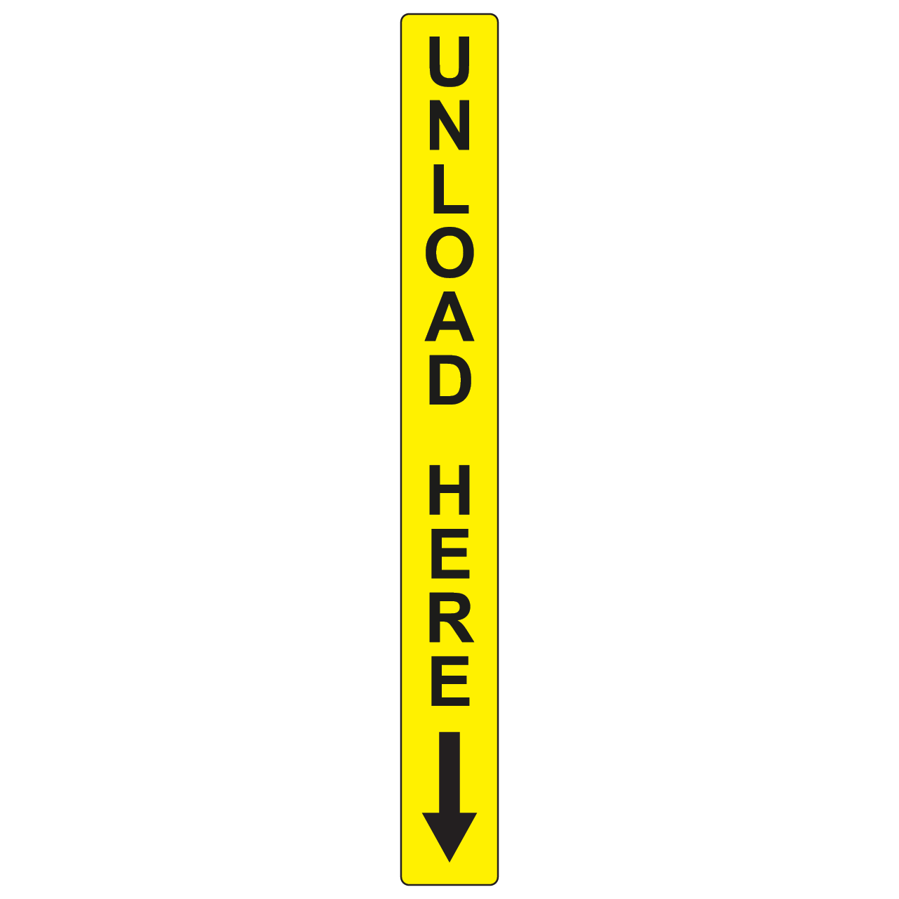 4" x 36" Unload Here Sign (L17)