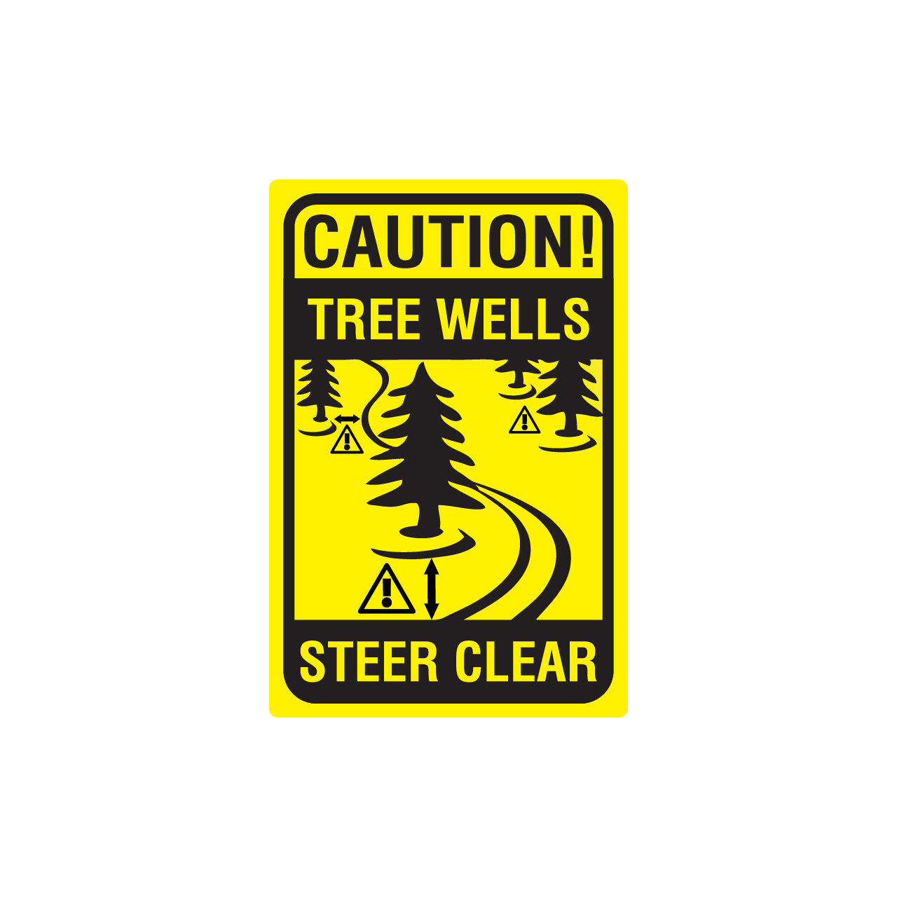 12" x 18" Caution Tree Wells Poly Sign