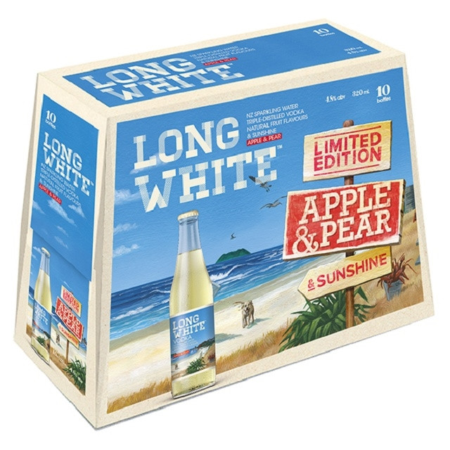 Long White Apple & Pear 4.8% 320ml (10 Bottles) - Liquid Library