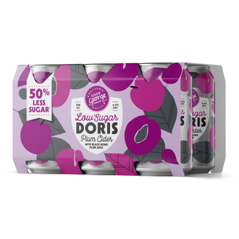 Good George Low Sugar Doris Plum Cider 4.5% (6 Cans) - Liquid Library