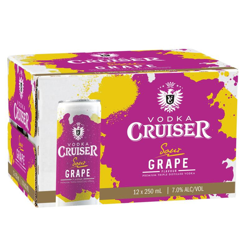 Cruiser Sour Grape 7% 250ml (12 Cans) - Liquid Library