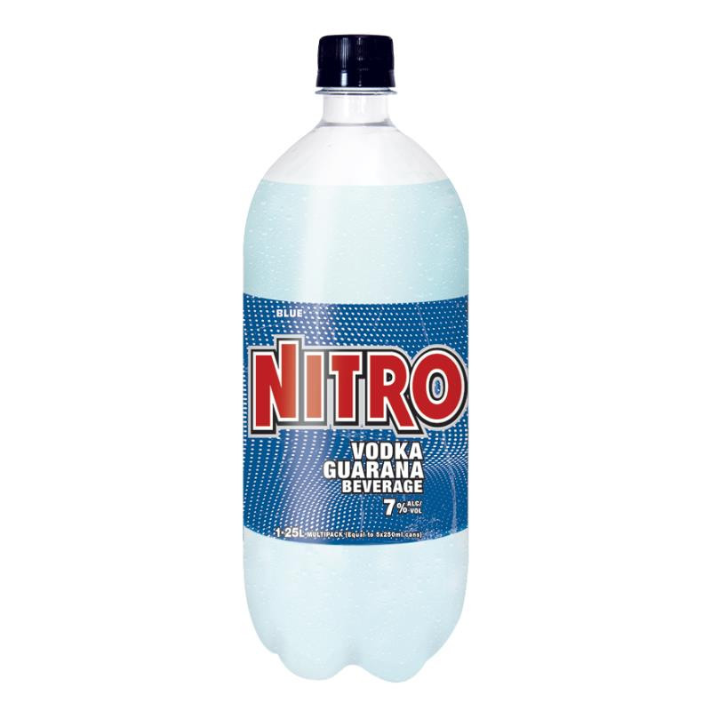 Nitro Vodka Guarana Blue 7% 1.25L - Liquid Library