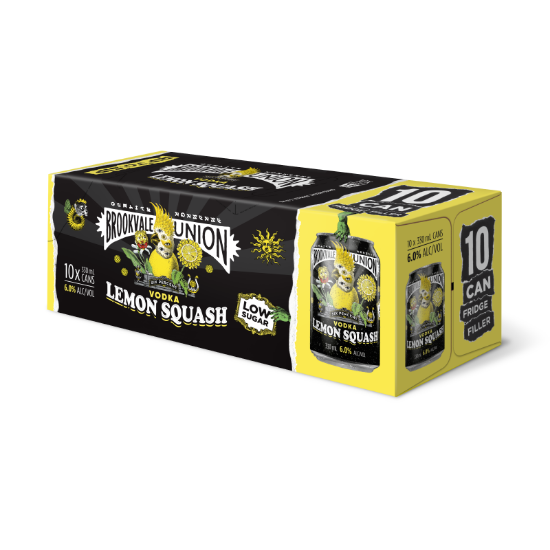 Brookvale Union Vodka Lemon Squash 6% 330ml (10 Cans) - Liquid Library
