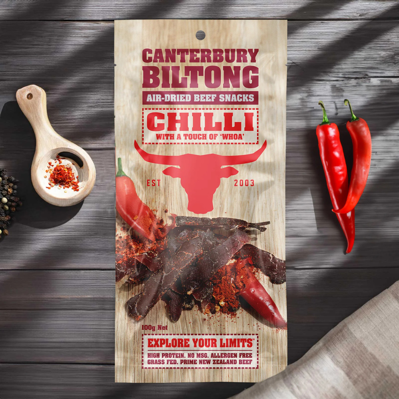 Canterbury Chilli Biltong 100g - Liquid Library