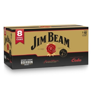 Jim Beam 7% Gold Cola 330ml (8 Cans) - Liquid Library