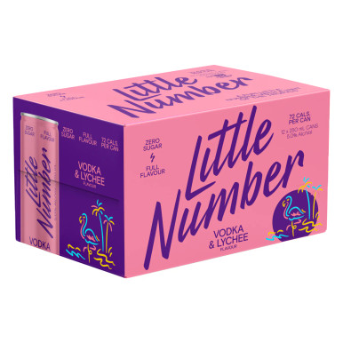 Little Number Vodka Lychee 5% 250ml (12 Cans) - Liquid Library