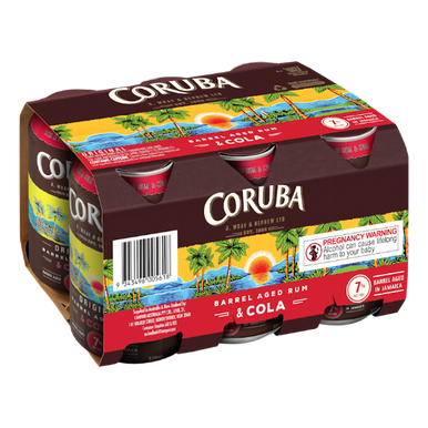 Coruba & Cola 7% 330ml (6 Cans) - Liquid Library