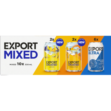 Export Mixed Pack 4% 330ml (10 Cans) - Liquid Library