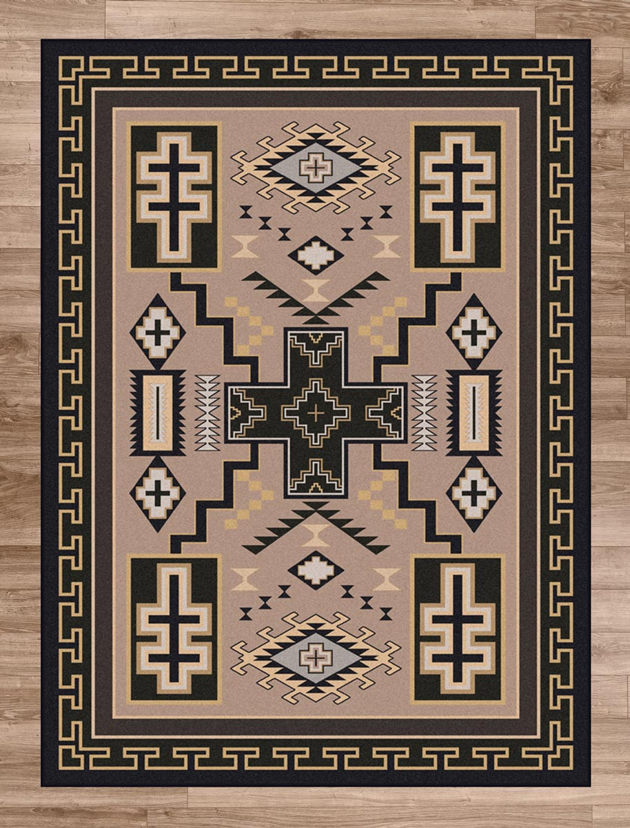Double Cross Rug - 8 Ft. Round | Lone Star Western Decor