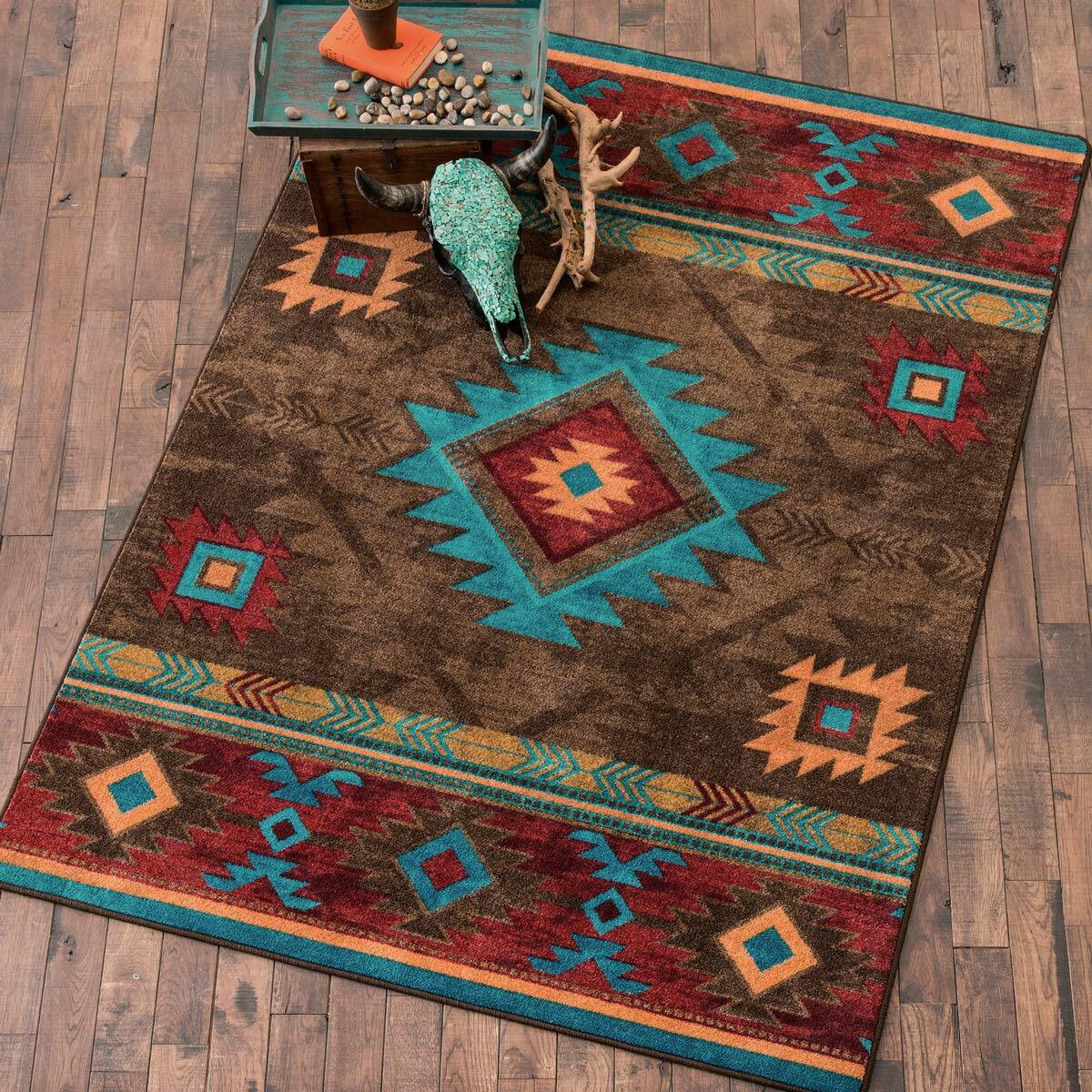 Whiskey River Turquoise Rug - 3 x 4 | Lone Star Western Decor