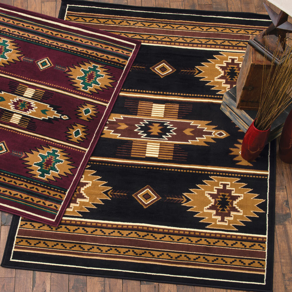 Southwest Rugs: Eye of the Storm Black Rug Collection|Lone Star Western ...