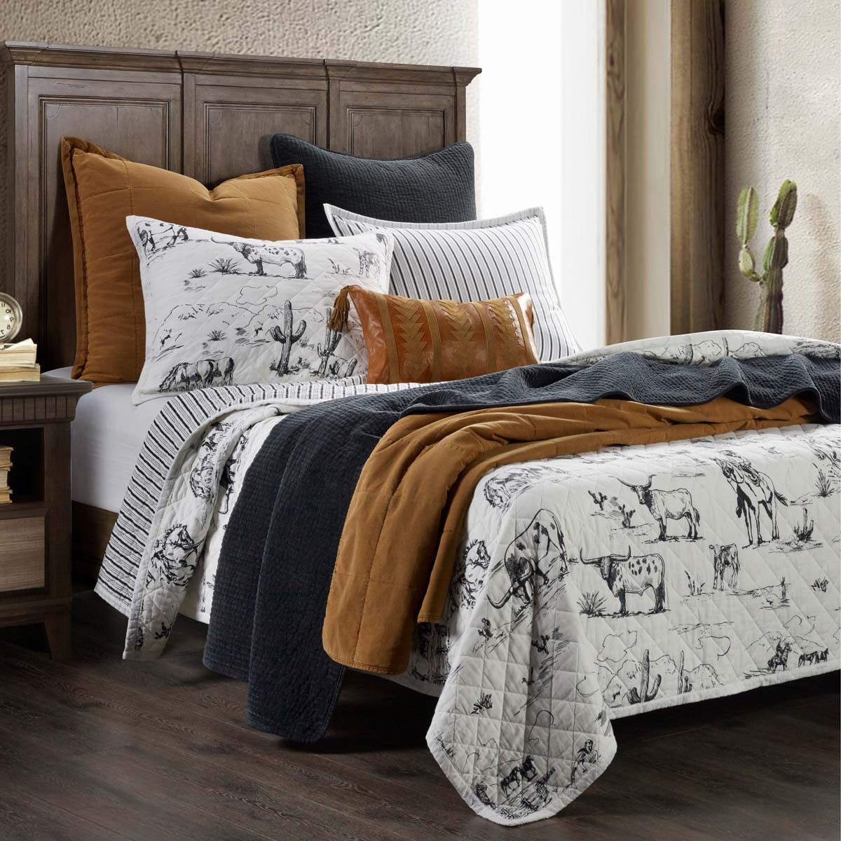 Rustic Ranch Reversible Quilt Bed Set - King | Lone Star Western Decor