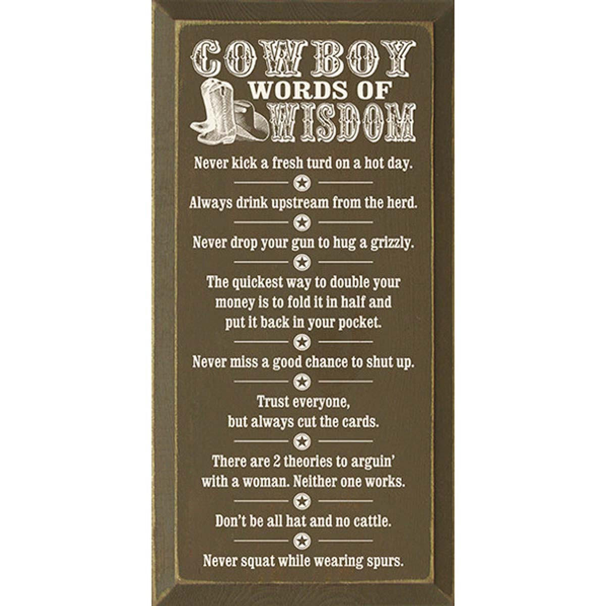 Cowboy Wisdom Wall Art | Lone Star Western Decor