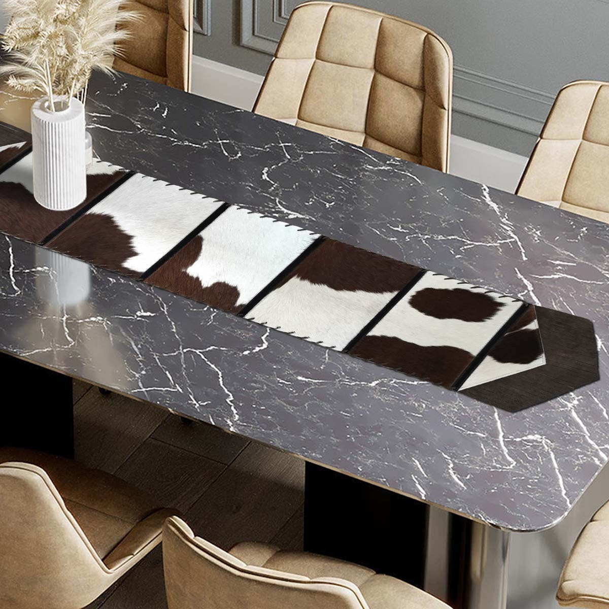 Fringed Ayrshire Cowhide Table Runners | Lone Star Western Decor