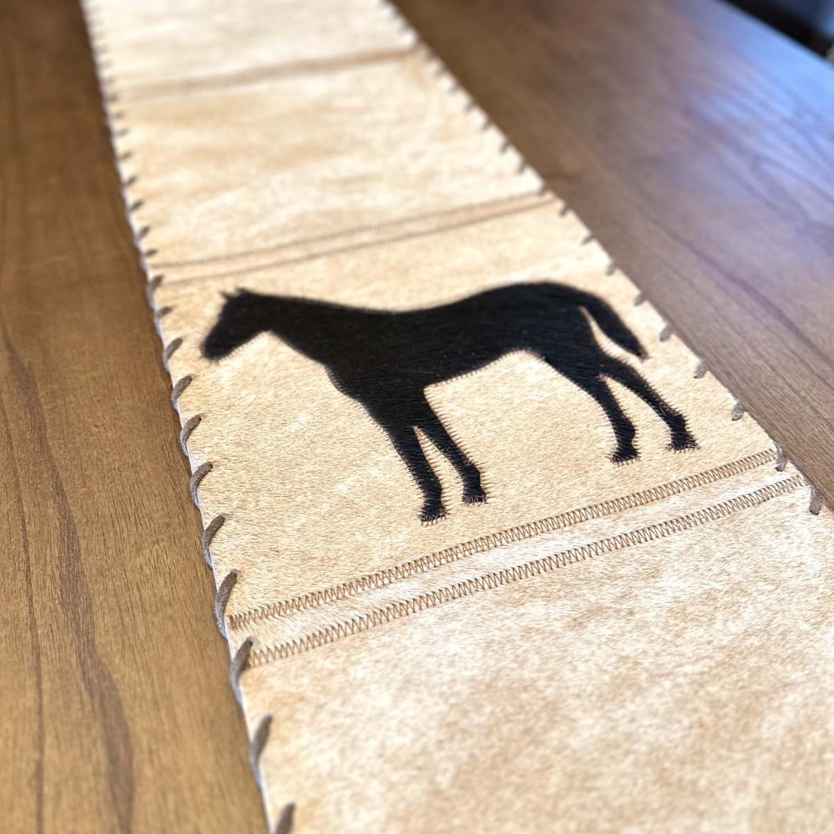 Midnight Horse Leather Table Runners | Lone Star Western Decor