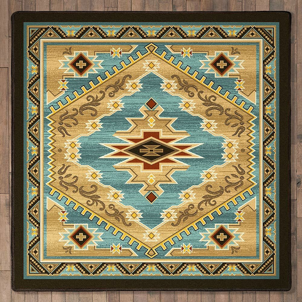 Gold Rush Canyon Rug - 8 Ft. Square | Lone Star Western Decor