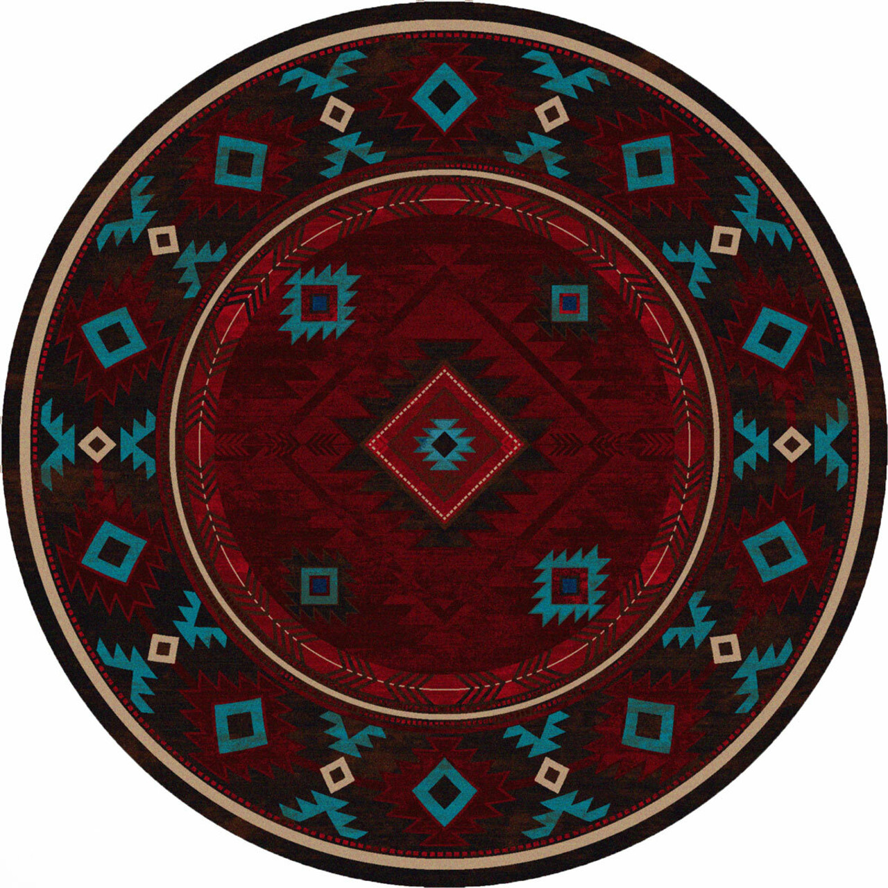 Whiskey River Red Rug - 8 Ft. Round | Lone Star Western Decor