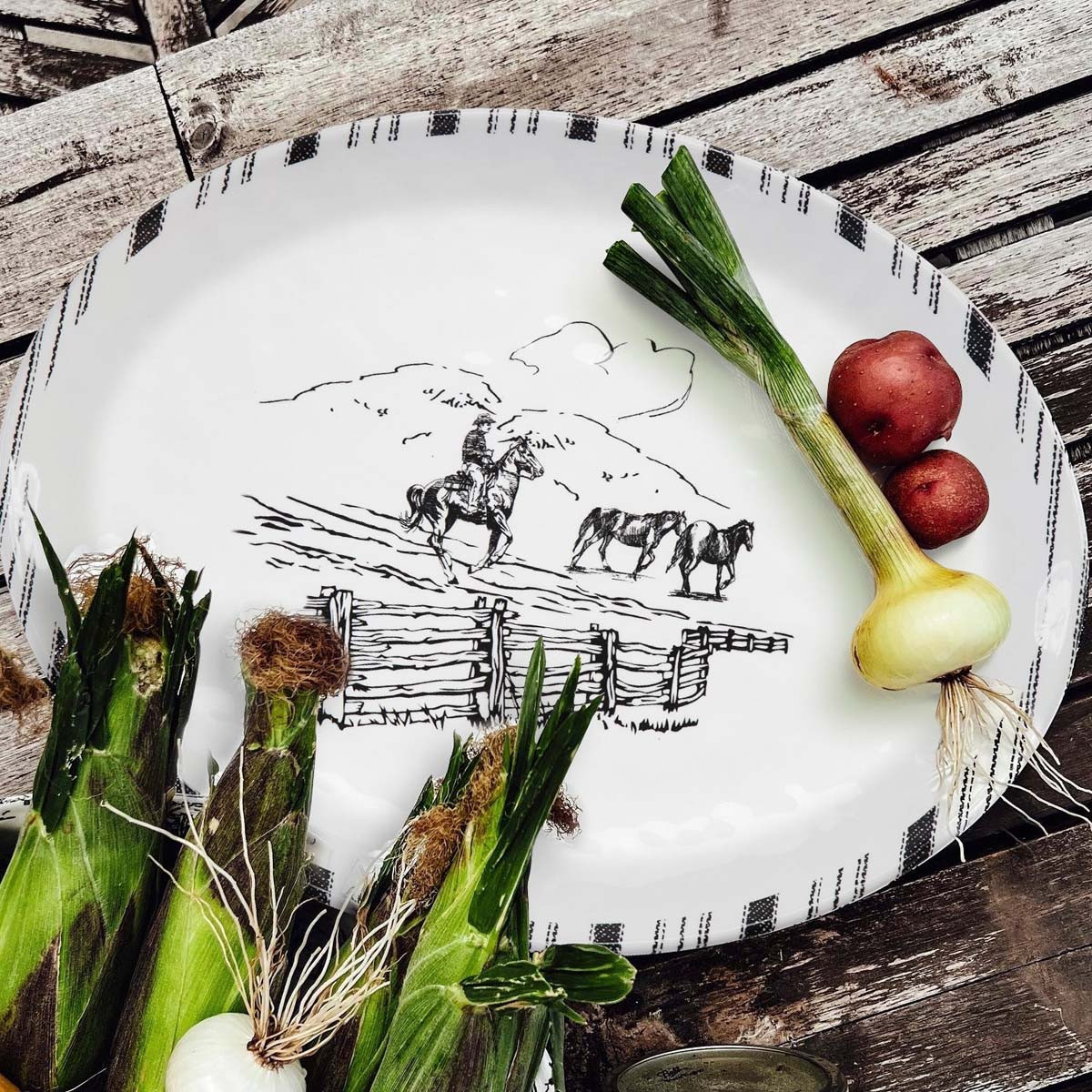 Rustic Ranch Serving Platter | Lone Star Western Decor
