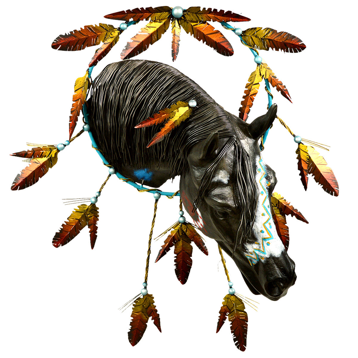 Feather Painted Horse Wall Art | Lone Star Western Decor