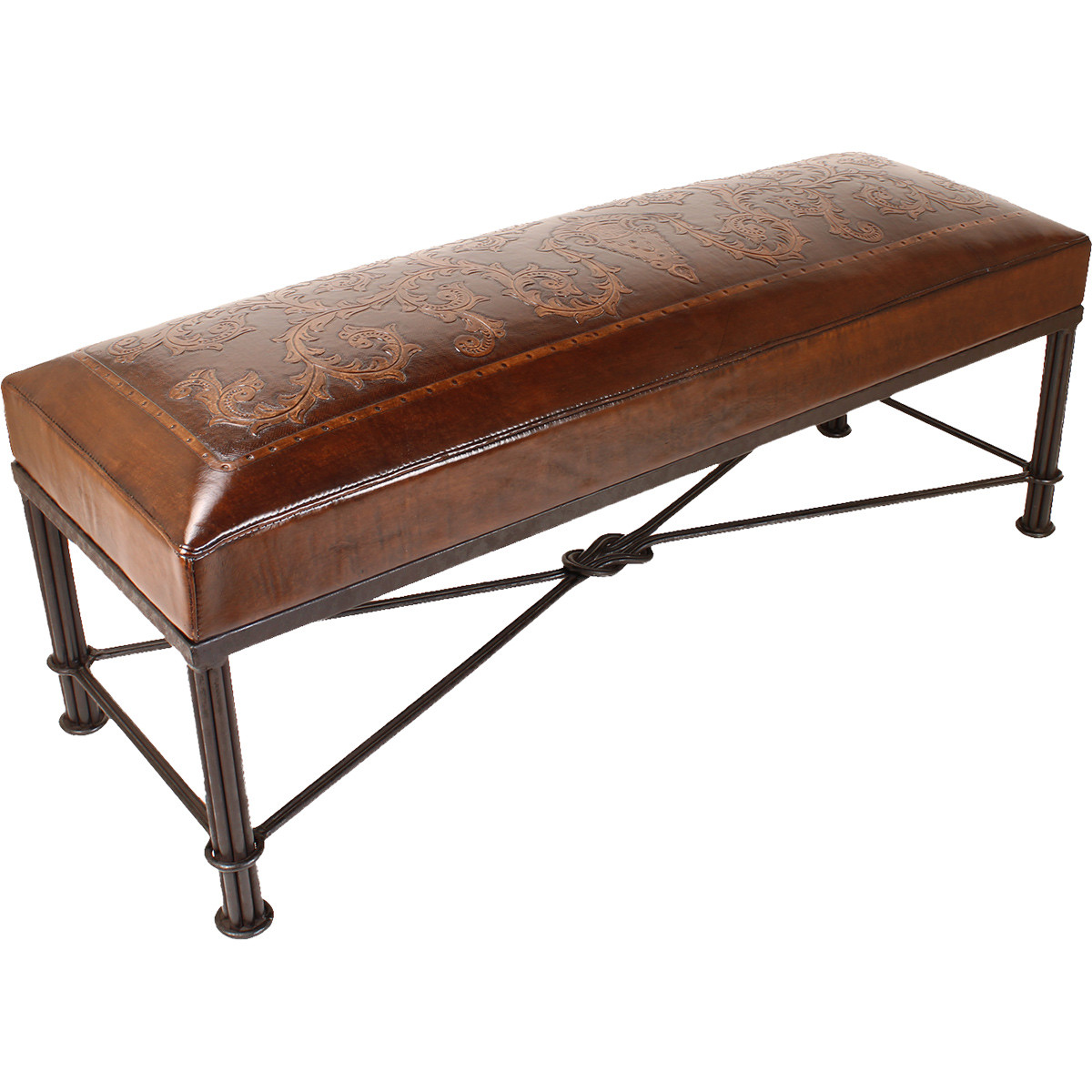Coronado Super Bench - Hair on Hide Antique Brown | Lone Star Western Decor