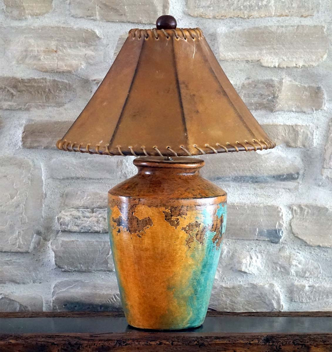 Clay & Rawhide Lamp | Lone Star Western Decor