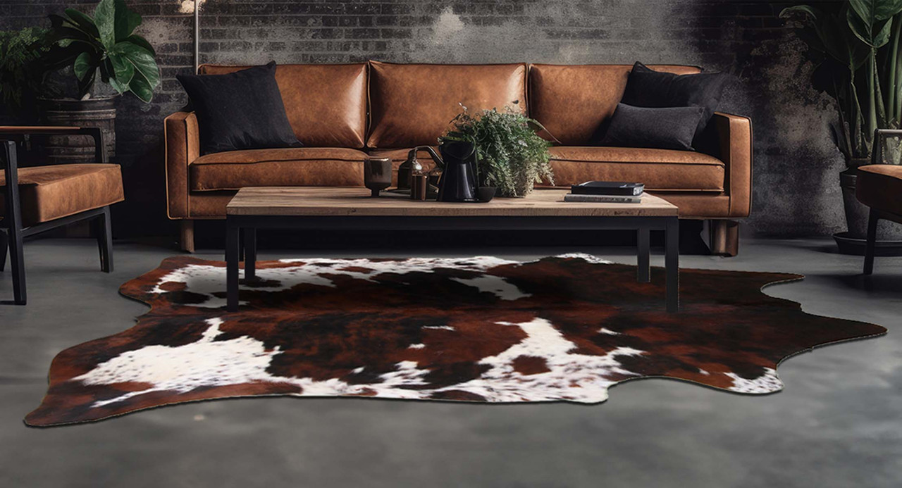 Variegated Tri Cowhide Rug - Medium | Lone Star Western Decor