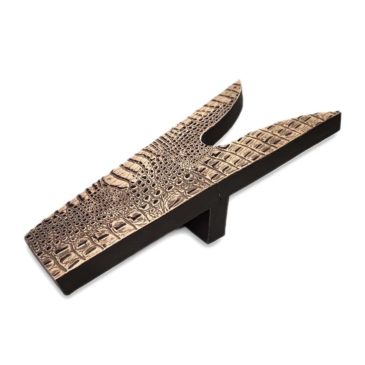 Sand Alligator Embossed Leather Boot Jack | Lone Star Western Decor