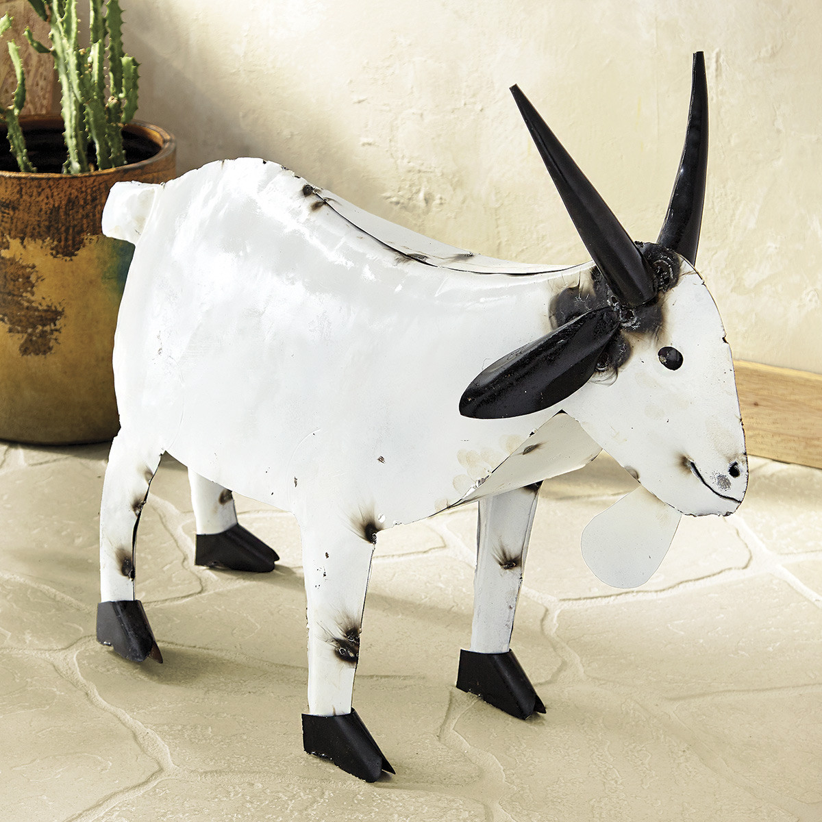 Rustic Goat Recycled Metal Sculpture - Large | Lone Star Western Decor