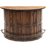 Rustic Bar Furniture | Half Circle Bar with Footrail - Medio Finish ...