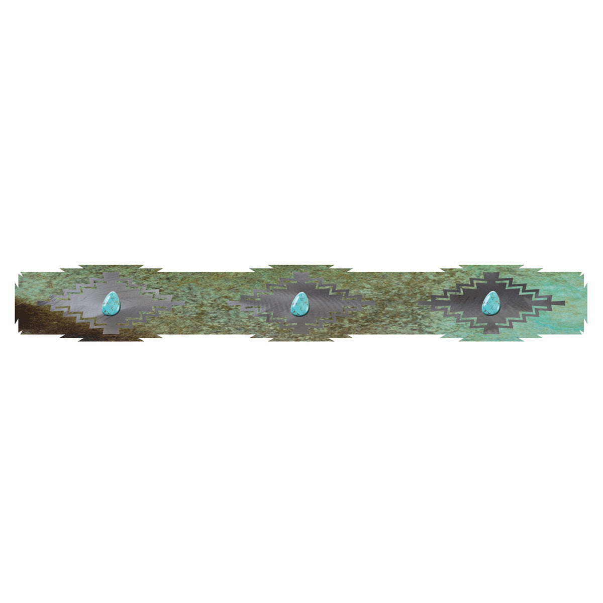 Desert Diamond Rug Rail with Turquoise - 48 Inch | Lone Star Western Decor