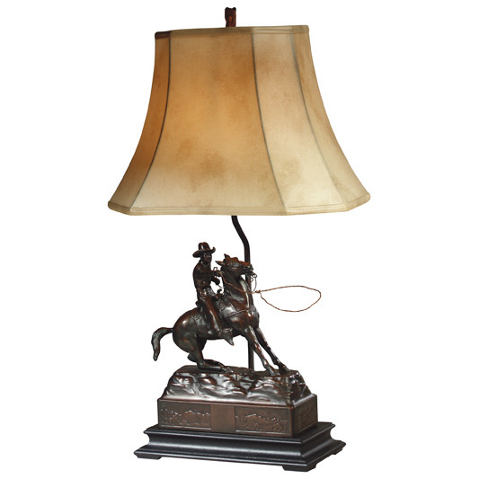 Rustic Lamps: Cowboy Roper Table Lamp | Lone Star Western Decor