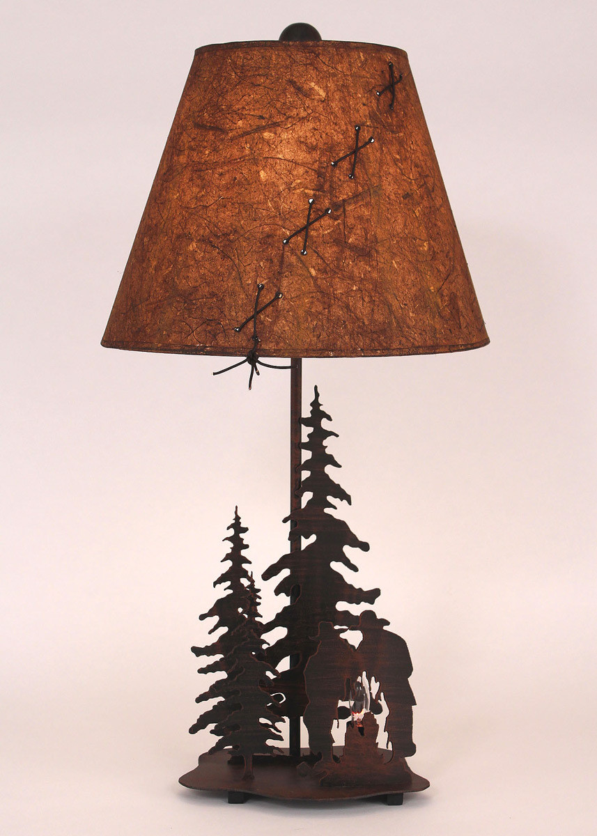 Rustic Lamps: Small Cowboys at Campfire Table Lamp | Lone Star Western ...