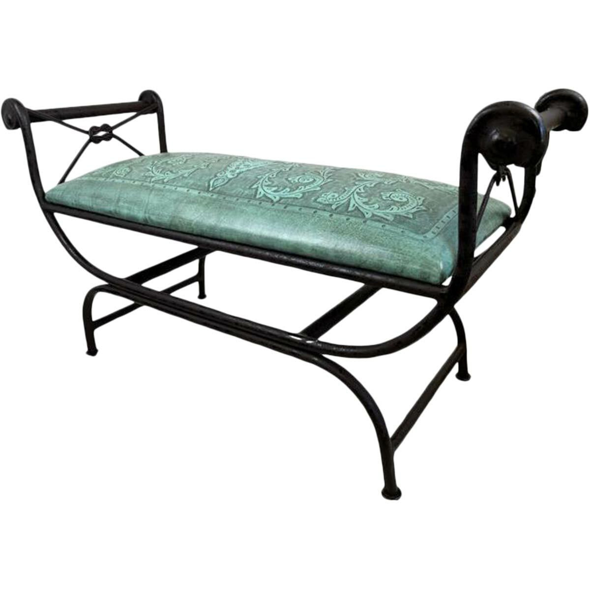 Western Furniture: Turquoise Jumbo Colonial Trunk Bench | Lone Star ...