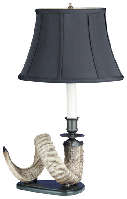 Rustic Lamps: Left Facing Ram Horn Lamp | Lone Star Western Decor