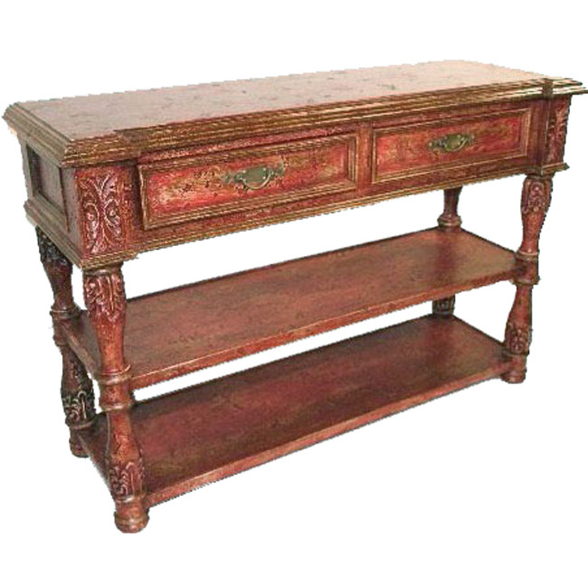 Rustic Tables: Valencia Terra Cotta Red Console | Lone Star Western Decor