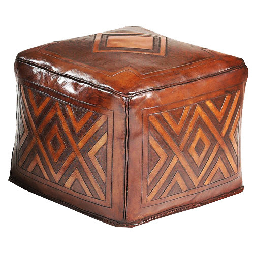 Red Diamond Large Ottoman | Lone Star Western Decor