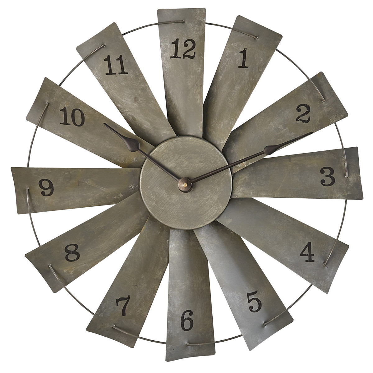 Metal Windmill Wall Clock | Lone Star Western Decor