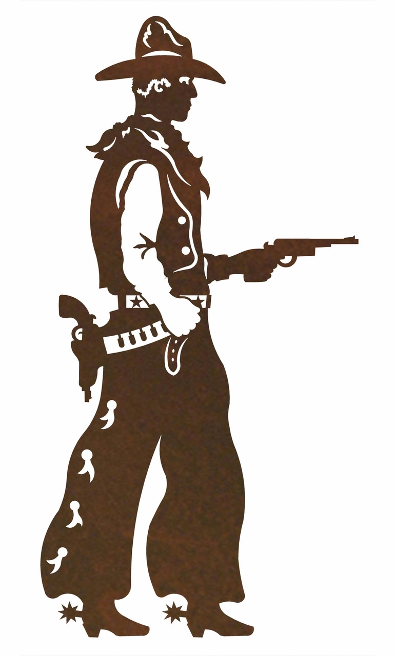 Pistol Cowboy Metal Wall Art | Lone Star Western Decor