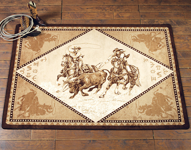 Southwest Rugs: Team Roper Rug Collection|Lone Star Western Decor