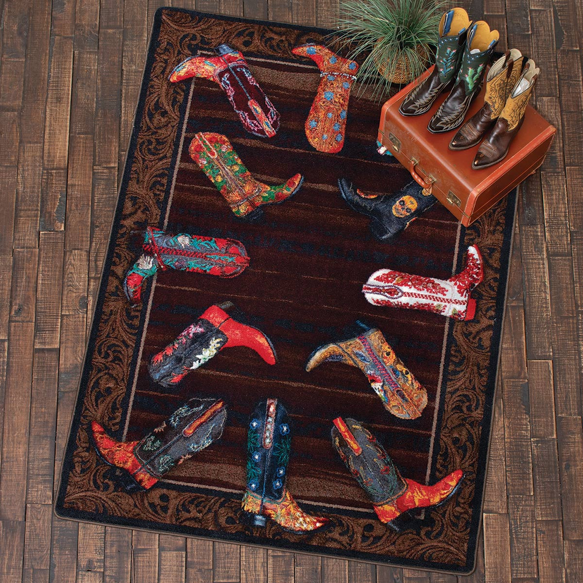 Southwest Rugs: 2 x 3 Cowboy Boots Rug | Lone Star Western Decor