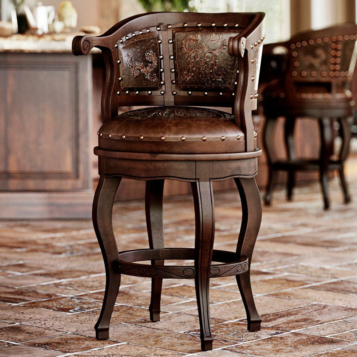 Rustic Bar Furniture | Sally Counter Stool - Colonial & Antique Brown ...