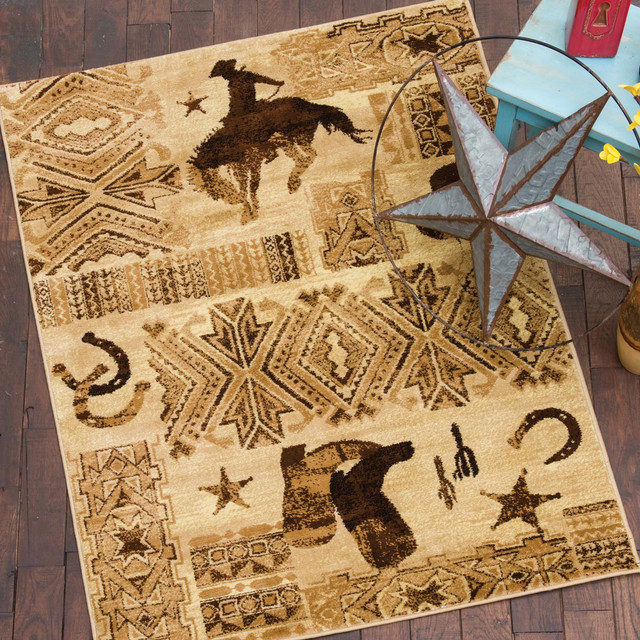 Southwest Rugs: 2 x 3 Cowboy Boots Rug | Lone Star Western Decor