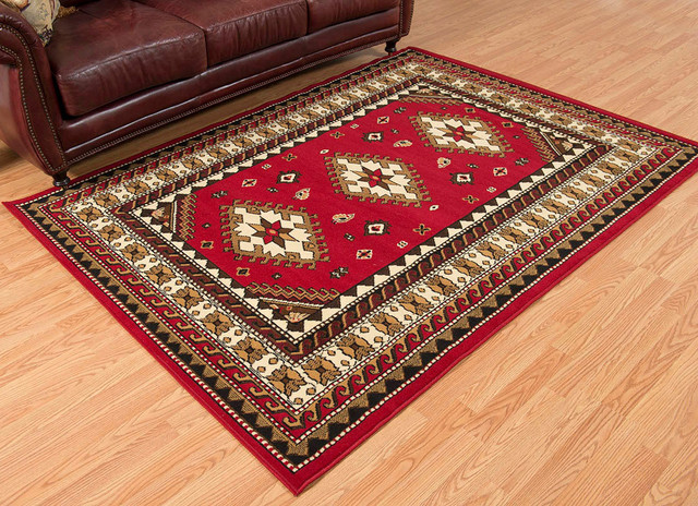 Tres Diamonds Red Rug Collection | Lone Star Western Decor