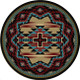 Rustic Cross Blue Southwestern Rug - 8 Ft. Round | Lone Star Western Decor