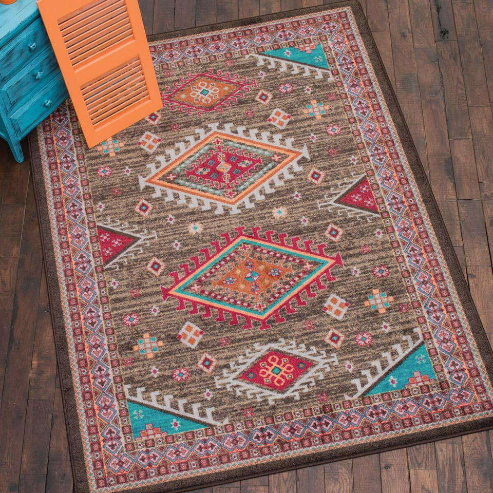 Desert Dance Turquoise Rug - 5 x 8 | Lone Star Western Decor