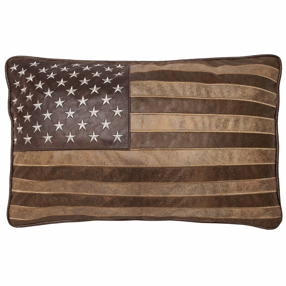 Muted American Flag Pillow | Lone Star Western Decor