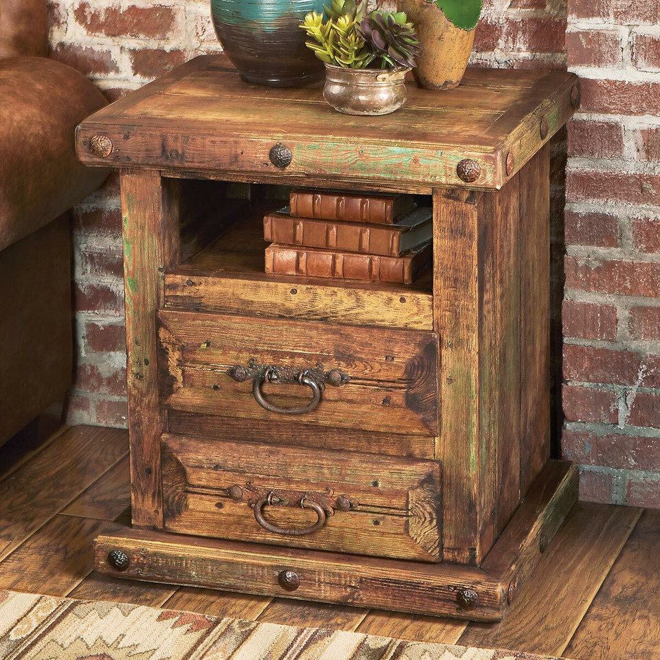 Rustic Reclaimed Wood Nightstand/Table | Lone Star Western Decor